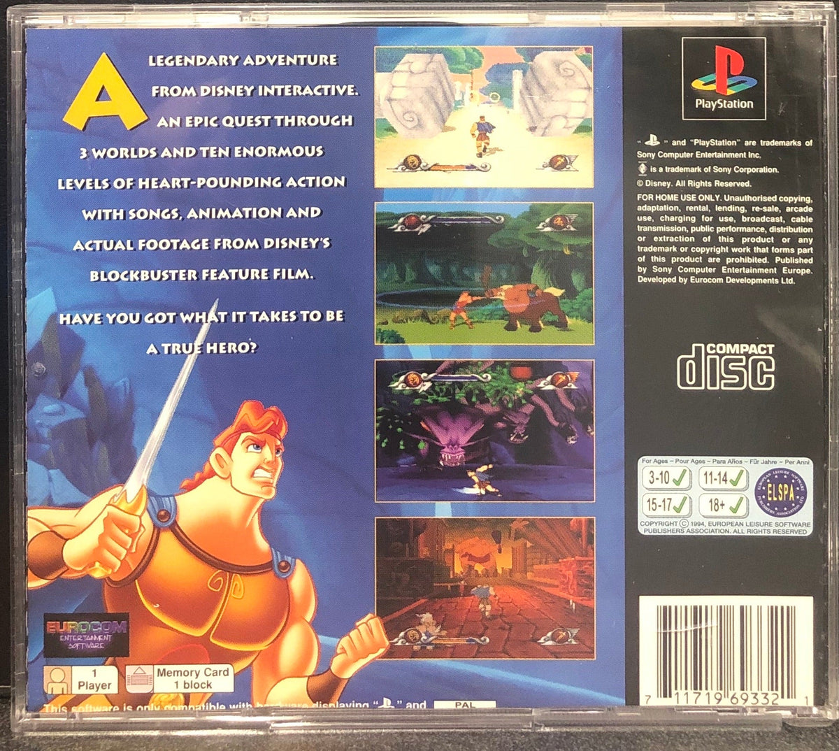 Disney's Action Game Featuring Hercules PS1 - Gametraders Modbury Heights